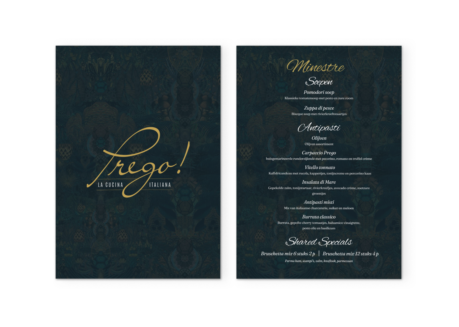 Menukaart – Prego!